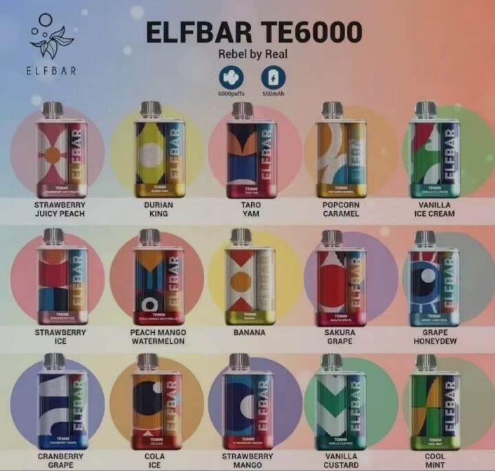 【Ready Stock】 ELFBAR TE6000 Rechargeable Disposable Pod / Elf Bar TE ...