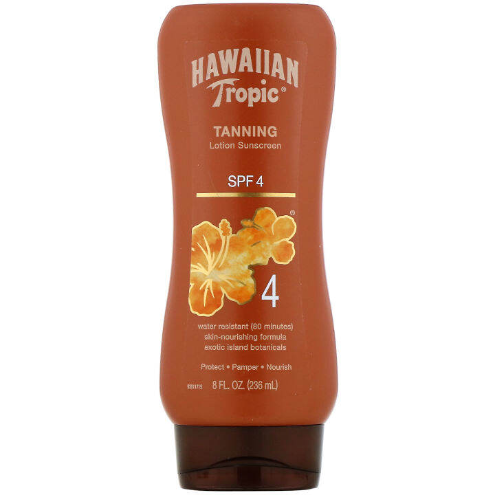 [PRE-ORDER] HAWAIIAN TROPIC TANNING LOTION SUNSCREEN SPF 4 8 FL OZ (236 ...