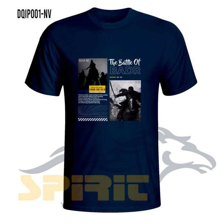 Kaos Baju Dakwah Pria Islami Perang Badar HISTORY OF BADR WAR Katun ...