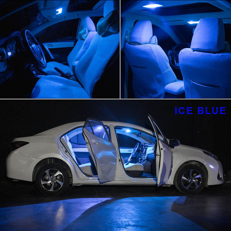 สีขาว Ice Blue LED ภายในสำหรับ Toyota Innova Kijang Innova 2004-2016 ...