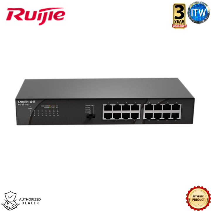 Ruijie RG-ES116G - 16-Port Gigabit Unmanaged Metal Switch (RG-ES116G ...