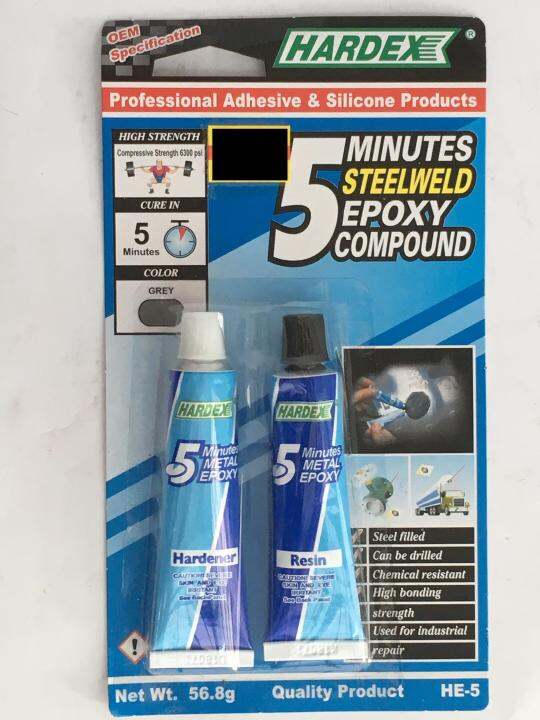 12BOTTLE HARDEX 2TON GUM 5 MINUTES STEELWELD EPOXY COMPOUND HE5 | Lazada