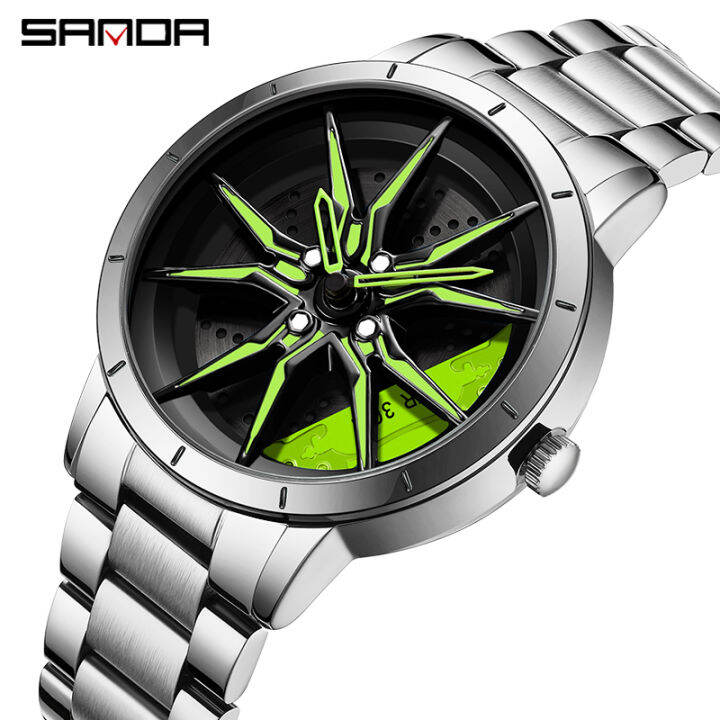 Sanda Wheel Rotating Dial Racing Style Quartz Watch Style Reflects ...