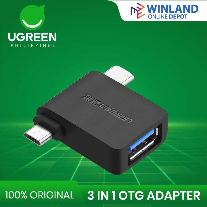 UGREEN by Winland 3 in 1 OTG Cable Adapter Micro USB Type C Converter ...