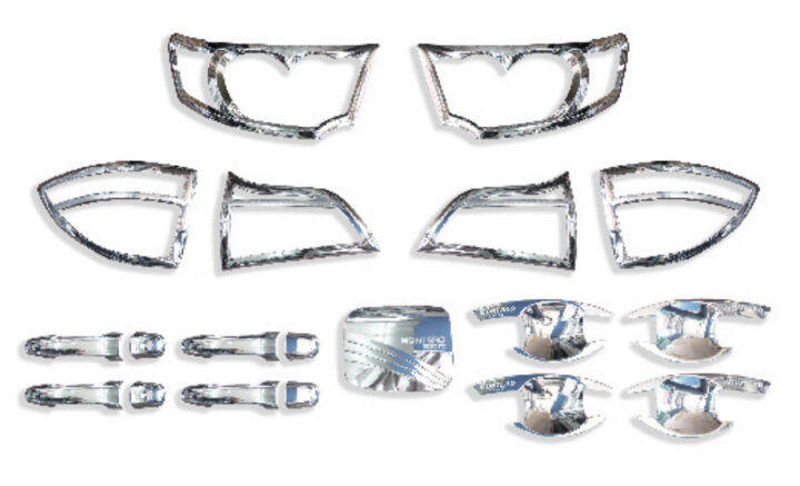 Mitsubishi Montero 2009 to 2015 Combo Garnish Set Cover - Chrome ...