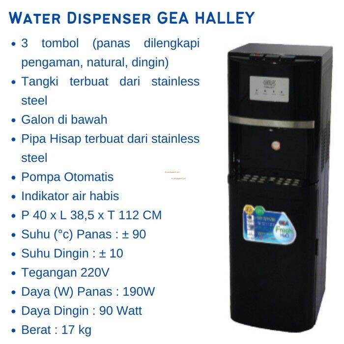 GEA HALLEY / Dispenser Hot & Cold GEA Garansi Resmi | Lazada Indonesia