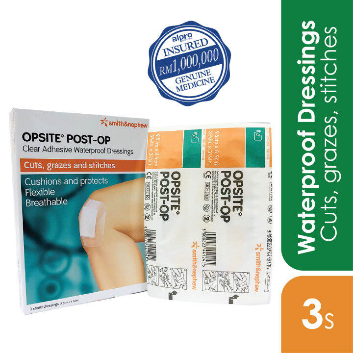 S&N Opsite Post-op Clear Adhensive Waterproof Dressings (8.5cmx9.5cm ...