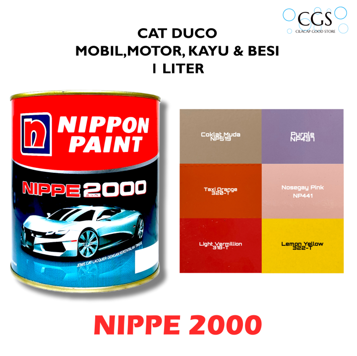 Cat Duco NIPPE 2000 1Liter KUNING / OREN / COKLAT / UNGU / PINK / MERAH ...