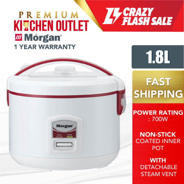 Morgan 1.8L Jar Rice Cooker with Non-Stick Coating MRC-2318J | Lazada