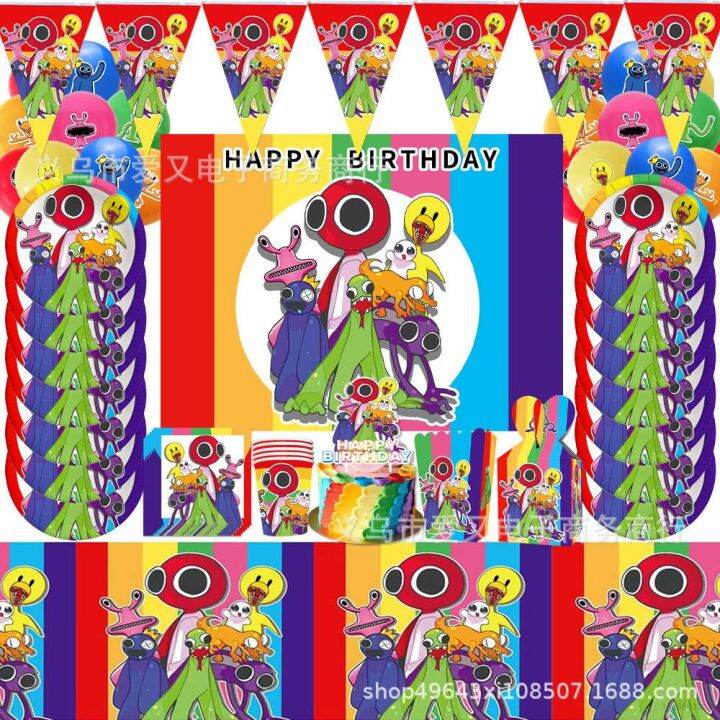 Kira Rainbow friends Party decorations Tablecloth Birthday set flag ...