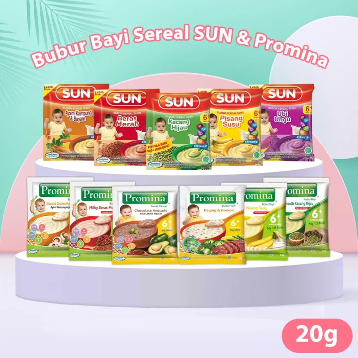 Promina Bubur Tim Bayi Cereal Sachet 20 Gram 25 Gram / SUN Bubur Sachet ...