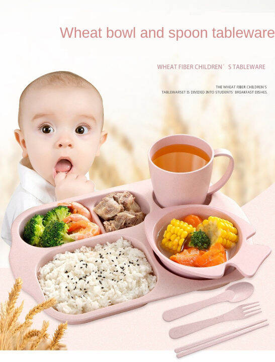 (Drop Resistant)6pcs/set Baby Food Plate Set Toddler Bowl Set with ...