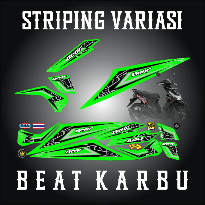 BEAT KARBU 2022 DASAR HIJAU 01/ STICKER VARIASI STRIPING BEAT KARBU ...