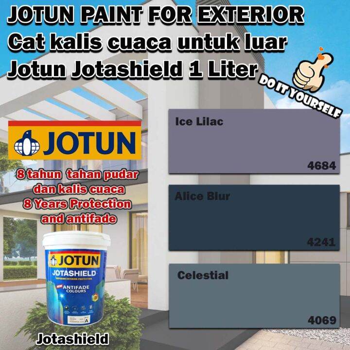 Jotun Jotashield Paint 1 & 5 Liter Ice Lilac 4684 / Alice Blue 4241 ... Jotun Jotashield Paint 1 & 5 Liter Ice Lilac 4684 / Alice Blue 4241 ...