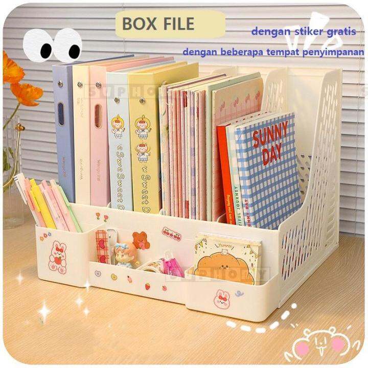 Rak Buku Rak Penyimpanan desktop organizer file organizer Box File Rak ...