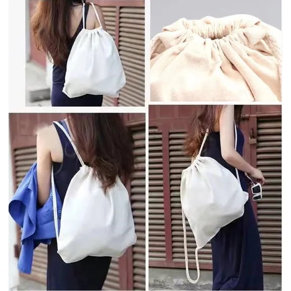 Plain Canvas katsa drawstring bag Back pack String bag backpack ...