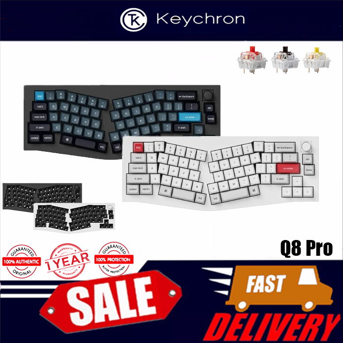 Keychron Q8 Pro (Alice Layout) QMK/VIA Wireless RGB Custom Mechanical ...