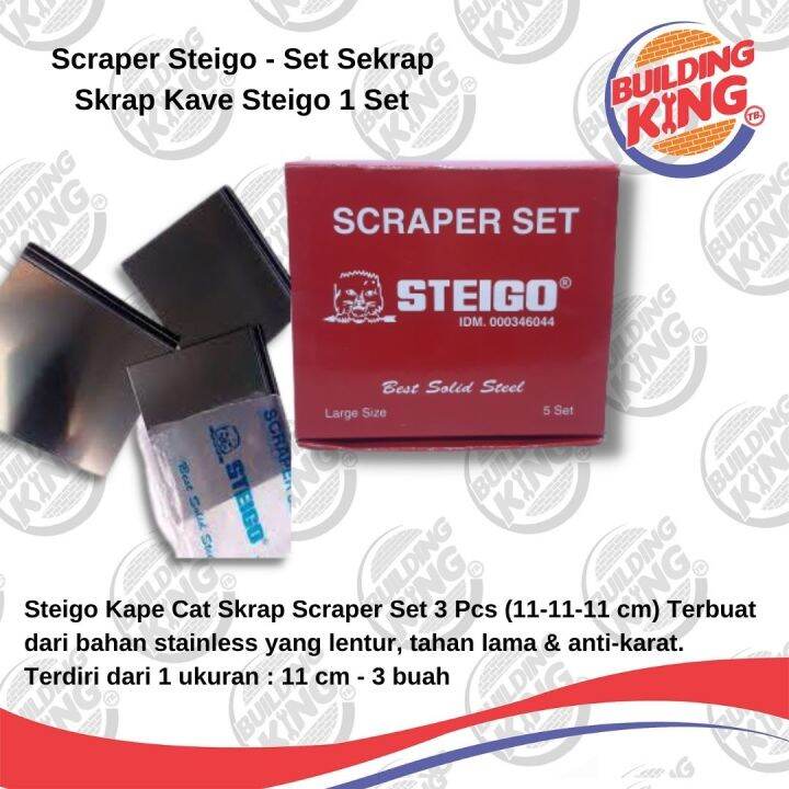 Scrap Besi Besar 4" STEIGO Isi 3 set Kape Gipsum 4 Inch Stainless ...