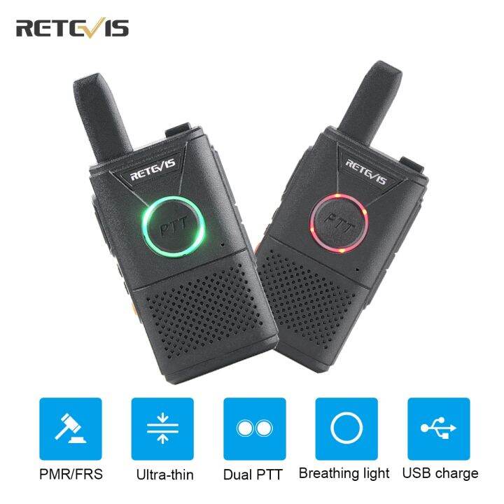 RETEVIS RT618 Mini Walkie Talkie Dual PTT Walkie-Talkies 2 Pcs PMR 446 ...