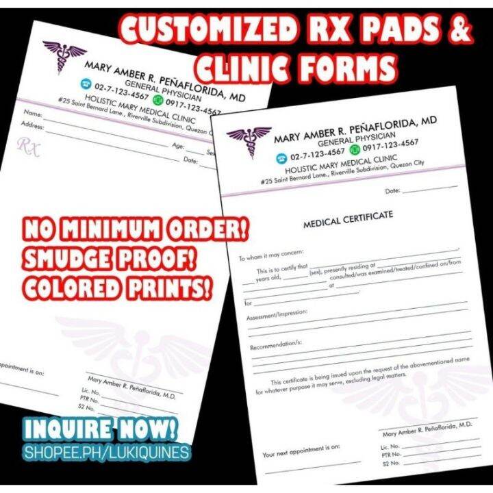 ☂ RX PAD, Clinic Forms, Customizable, Personalized♂ | Lazada PH