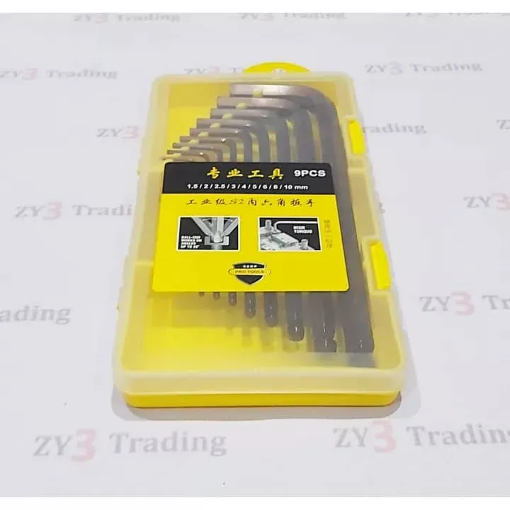 Pro Tools Allen Wrench Set 9 Pcs. (Hex Keys) Ball Point End | Lazada PH