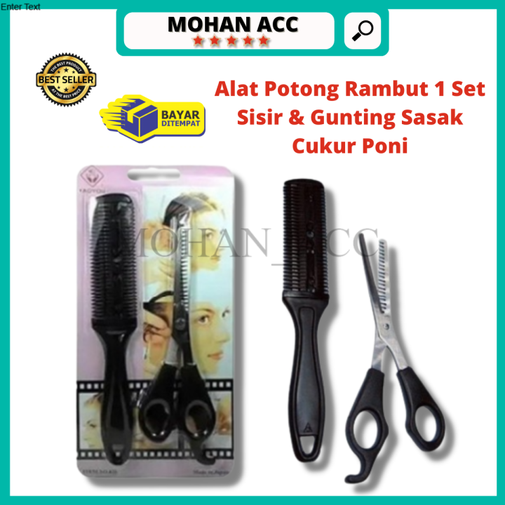 Alat Potong Rambut 1 Set Sisir & Gunting Sasak Cukur Poni Salon Japan ...