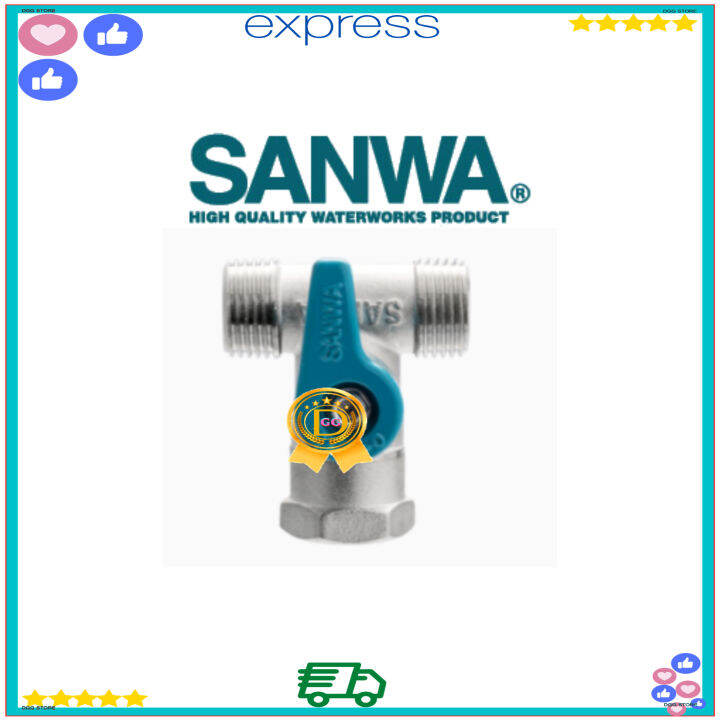 SANWA ซันวา MINI BALL VALVE มินิบอลวาล์ว 3 WAYS 3ทาง 1/2″ M.F.M. ผ.ม.ผ. 4หุน บอลวาล์วสามทาง ...