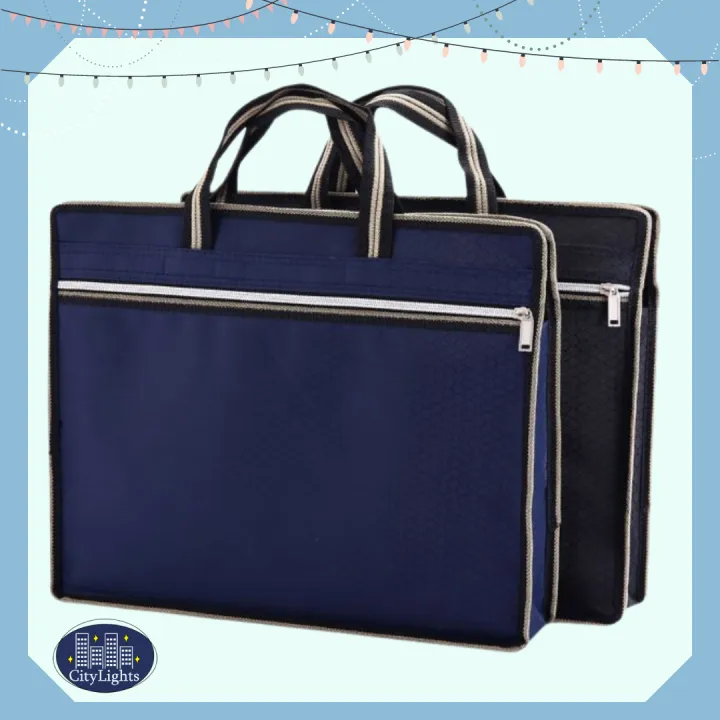 [OFFICE BAG] Portable Document Bag Zipper for Business Briefcase for Men's Data Waterproof ...
