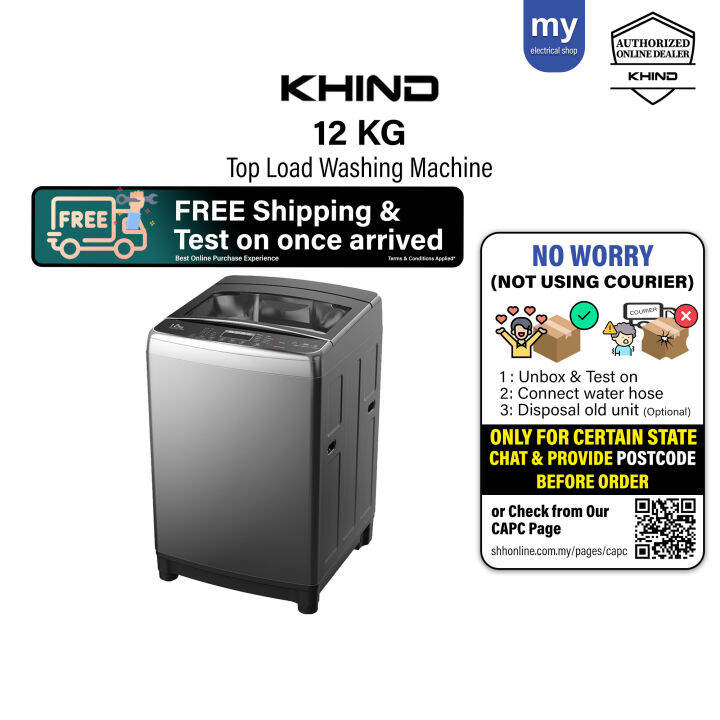 Khind WM120A 12KG Fully Auto Washing Machine Top Load Mesin Basuh | Lazada