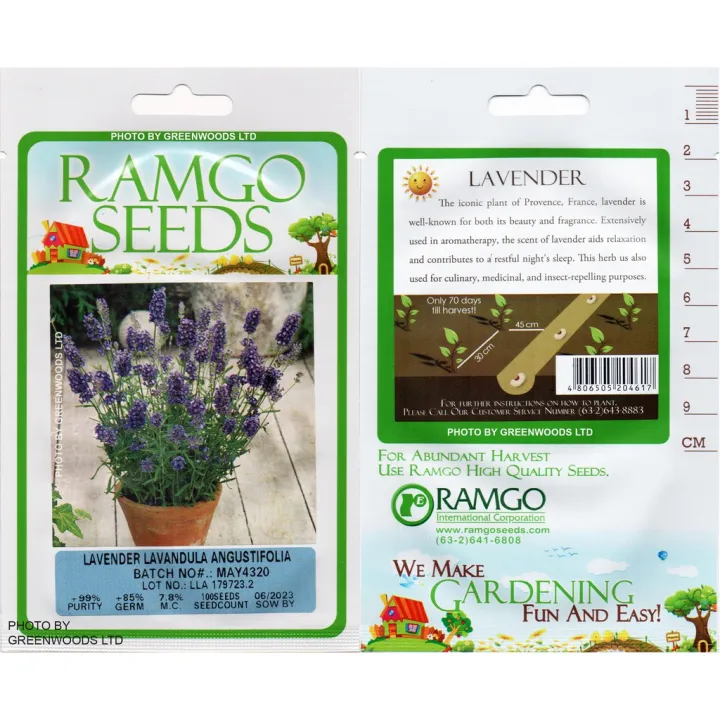 Ramgo lavender / lavander seeds original packaging - Sold per Pack per ...