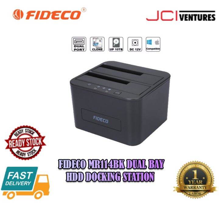 FIDECO DUAL BAY HDD DOCKING STATION | Lazada