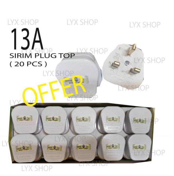 (20PCS / 1PC) 13A 3PIN PLUG TOP / SIRIM PLUG TOP / 13A PLUG TOP | Lazada
