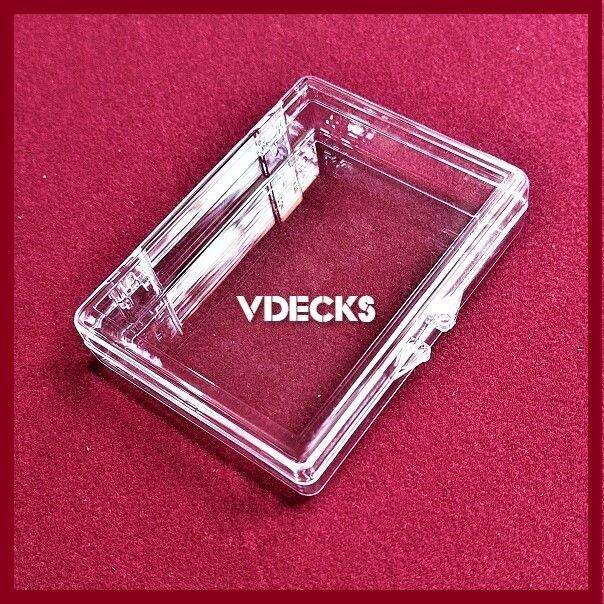 Clear Playing Cards Case Transparent Storage Box Poker Size Hinged Snap ...