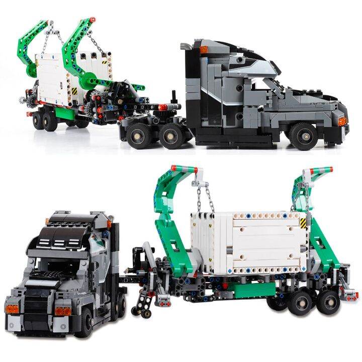 1202Pcs GU071 Big Truck Mark Container Vehicles Building Blocks City ...