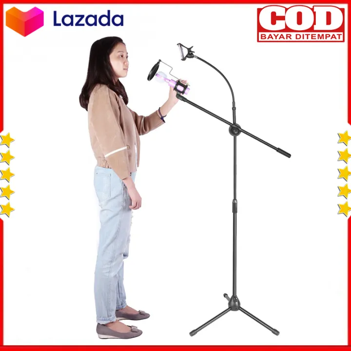 Stand Mic Berdiri Metal Noise + Holder Hp / Stand Microphone | Lazada ...