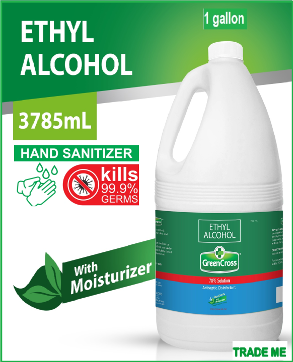 Alcohol Green Cross Ethyl 70% Solution (3500 mL)- 1 GALLON | Lazada PH