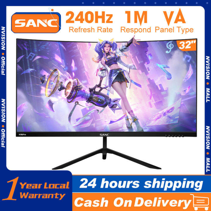【13299P】SANC 32 Inch Monitor 240Hz Gaming Monitor Curved Monitor for ...