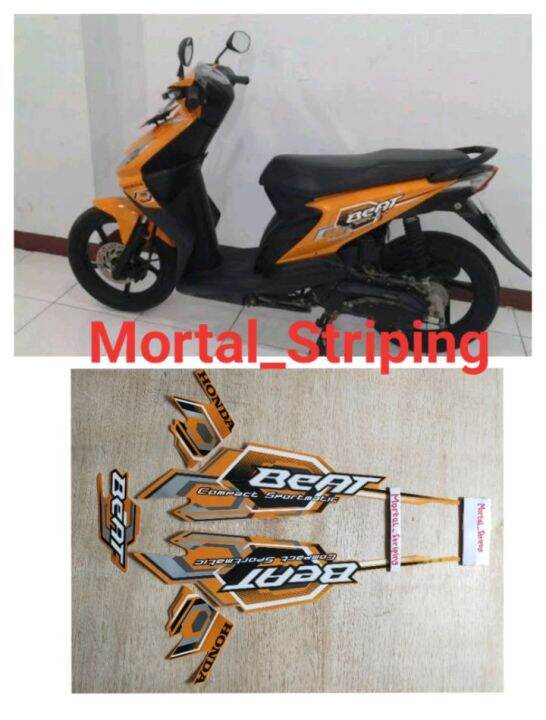 STICKER STRIPING FULL SET LIS LIST BODY HONDA BEAT KARBU TAHUN 2008 ...