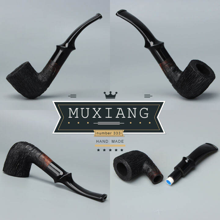 MUXIANG heather pipe men's pipe curved pipe tobacco pipe trumpet mini ...