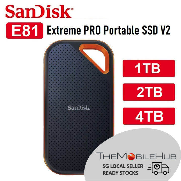 SanDisk E81 Extreme PRO Portable SSD 1TB 2TB 4TB USB 3.2 GEN 2 Read/Write 2000MB/s External Hard ...