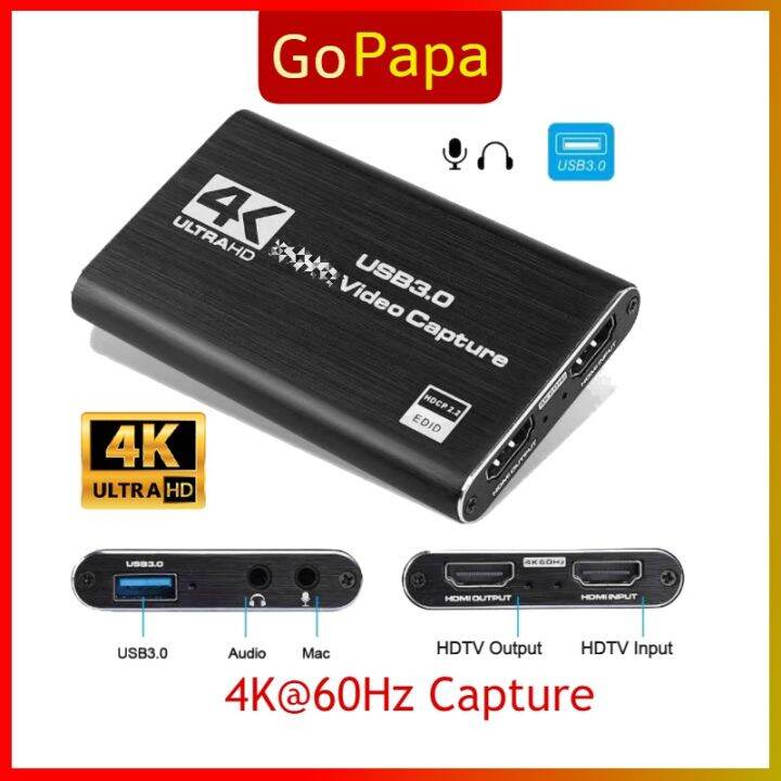 4K 60HZ USB 3.0 60 FPS Video Game Console Capture Card Converter HDTV ...