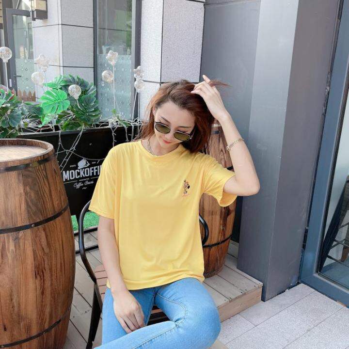 [ส่งเร็ว] Kaykai_Shop พร้อมส่ง🚚เสื้อยืดลายปักการ์ตูนน่ารัก มี 7สี #9227 ...