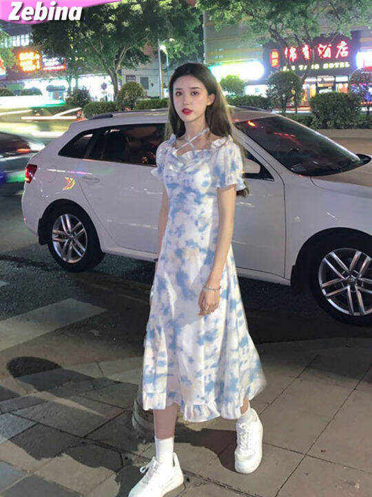 Zebina ชุดเดรสยาวย้อนยุคแนวฝรั่งเศส Zebina เสื้อผ้าผู้หญิง | Lazada.co.th