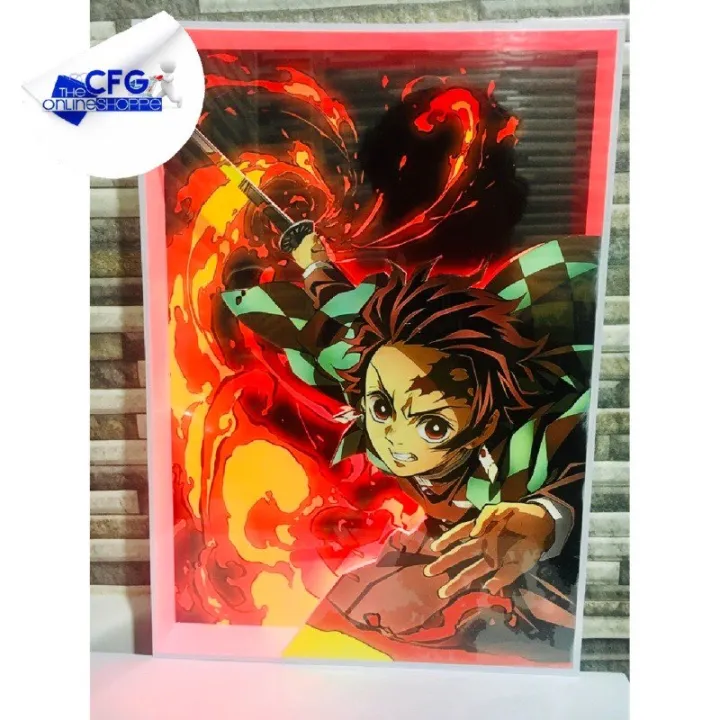 3D LED Sintra Board Mural Wall Frame | Demon Slayer | TANJIRO | Lazada PH