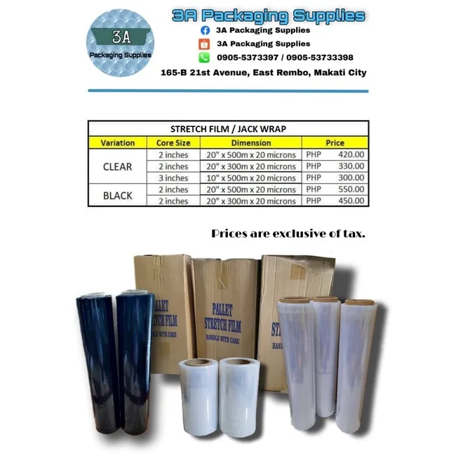 Stretch film, pallet wrap, Jack Wrap (Clear and Black) (300m and 500m ...