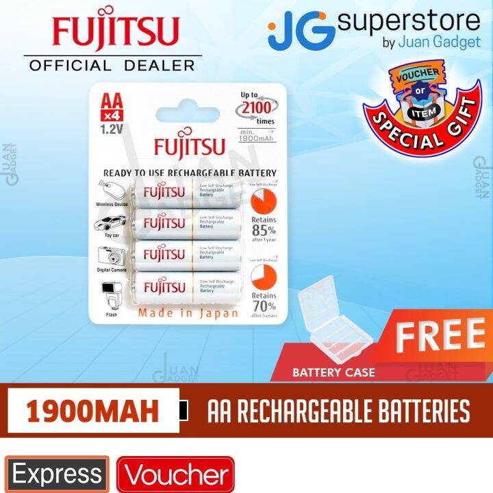 Fujitsu 1.2V 1900mAh Ready-to-use NiMH Low Self-Discharge Rechargeable ...