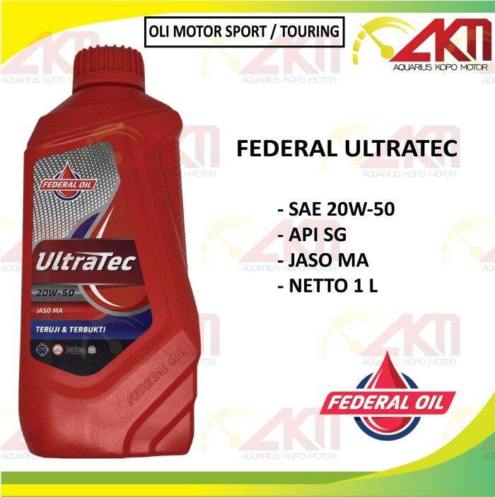 Oli Federal UT UltraTec 4T 1L 20w50 API SG Jaso MA Oli Motor 1 Liter | Lazada Indonesia