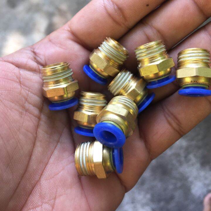 Neple nepel conector pneumatic fitting ulir 1/4 selang 6mm | Lazada ...