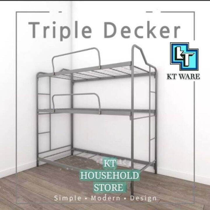 KT WARE 3V Single Triple decker bed/double decker bed/katil 3 tingkat ...
