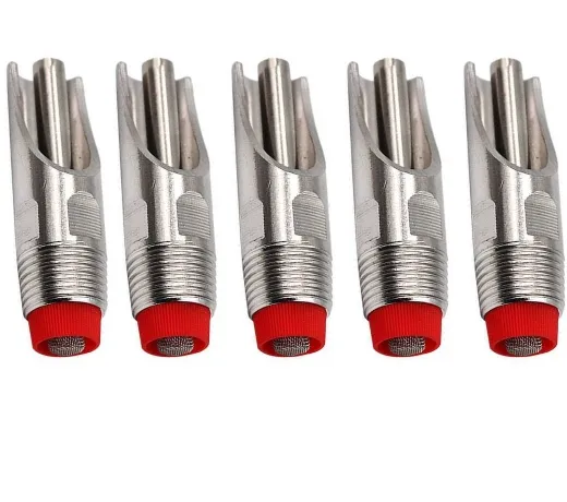 5PCS Stainless Steel Automatic Pig Drinker Waterer Red Cap Duckbilled ...